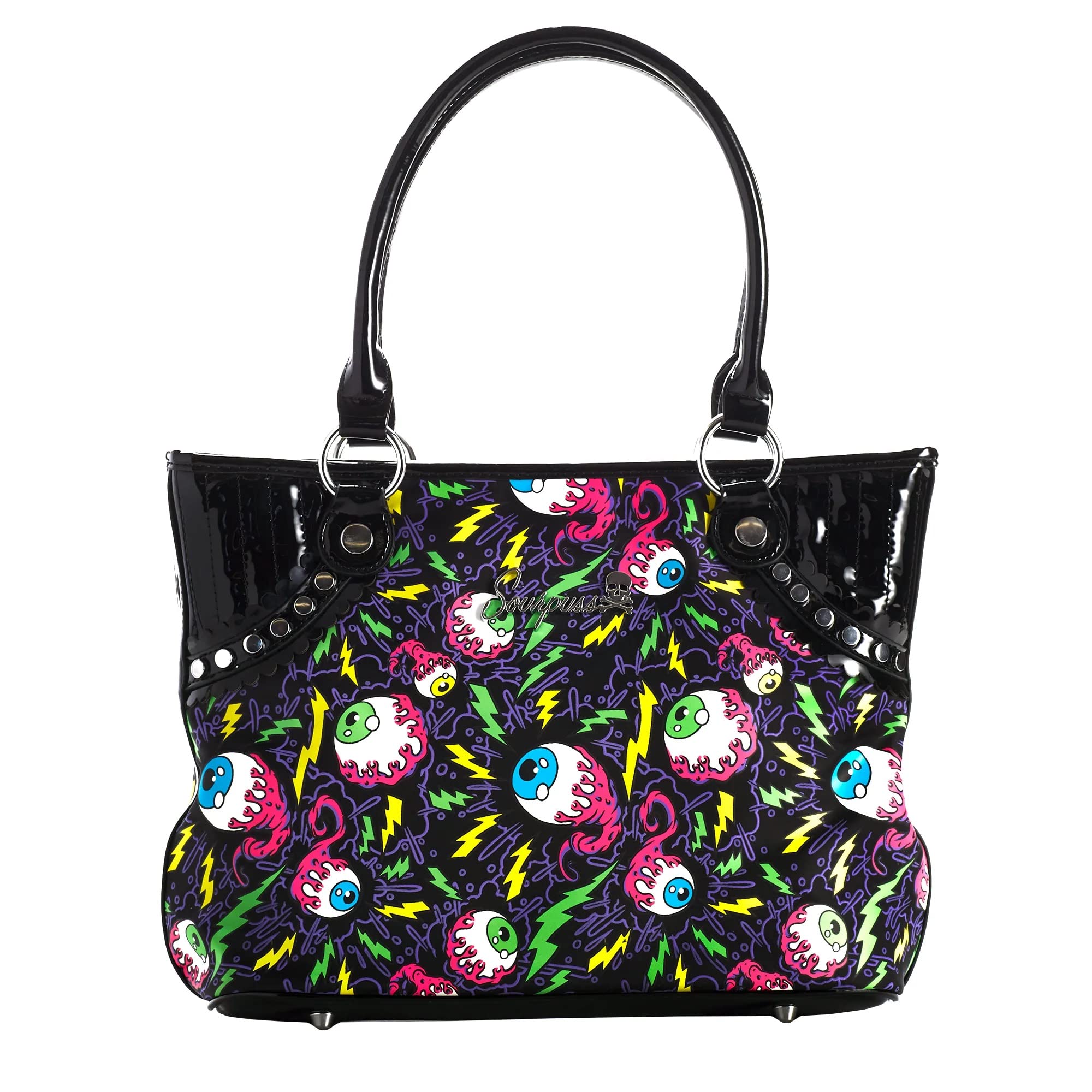 Sourpuss Women's Shoulder Bag Purses (Electric Eyeballs)