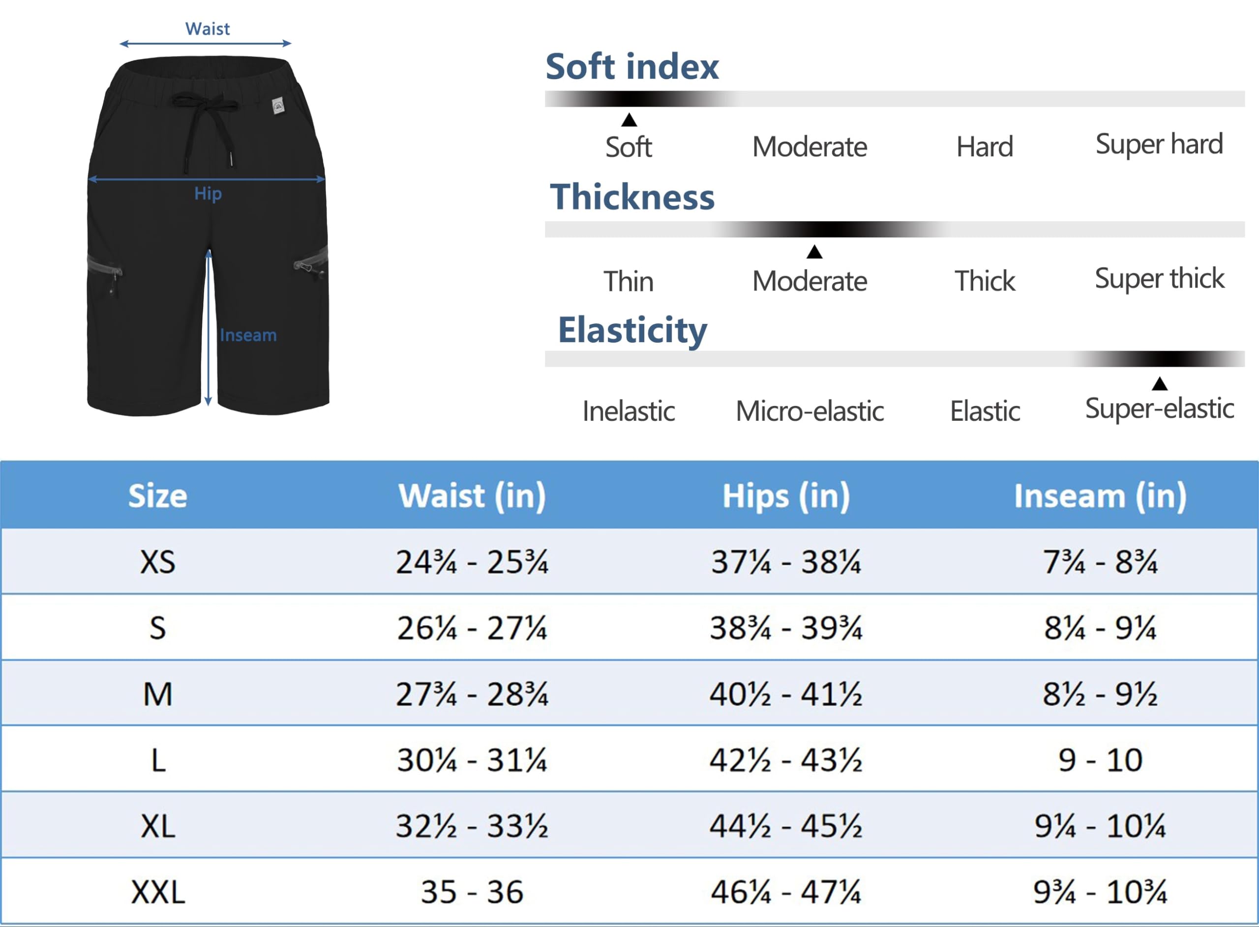 Mapamyumco Women's Quick Dry Lightweight Bermuda Shorts for Golf Travel Hiking Walking, Stretch Zipper Pockets Black L