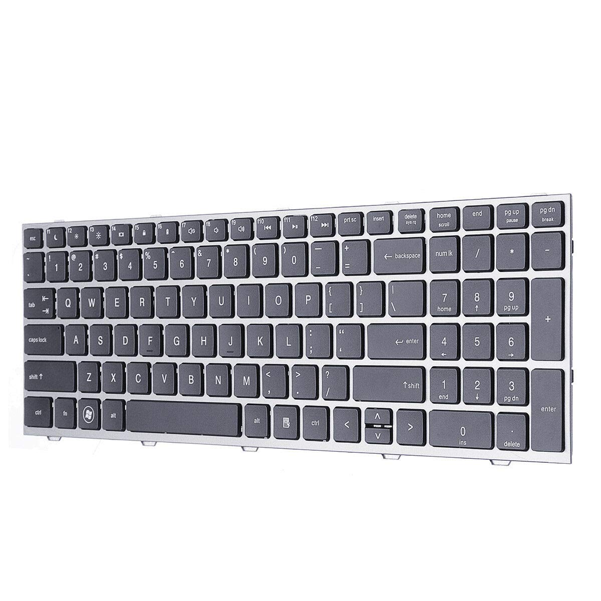 KBR Replacement Keyboard Compatible with HP Probook 4540 4540S 4545 4545S Laptop with Gray Frame US Layout P/N: 639396-3181