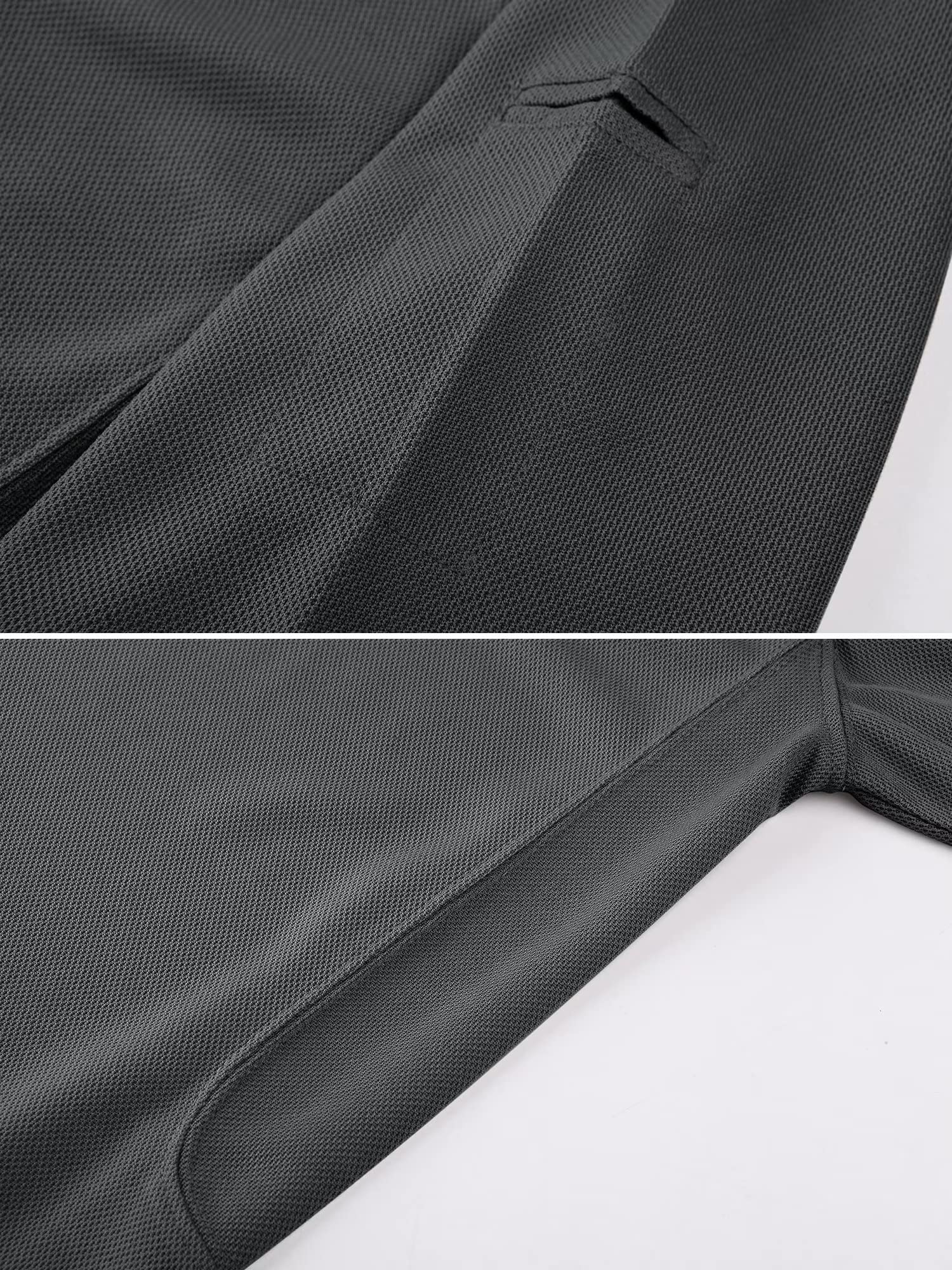 MAGCOMSEN Men's Tactical Shirts Light Golf Shirts Fishing Shirts Pique Polo Shirts Short Sleeve Grey M