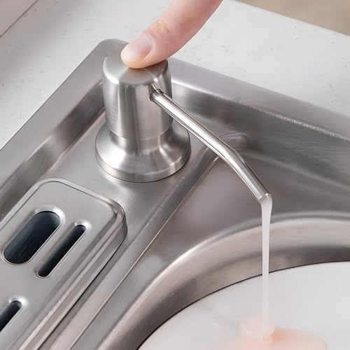 Sink Soap Dispenser Extension Tube Kit 47" Come with Kitchen Dish Dispenser Pump (White)