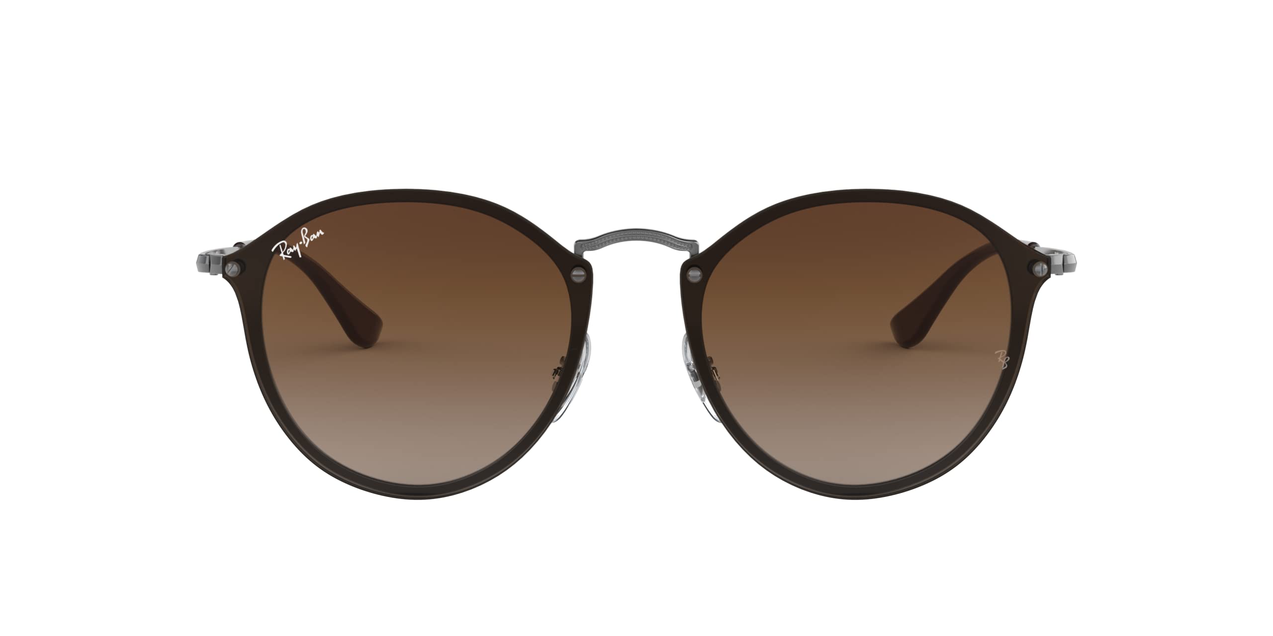 Ray-Ban RB3574N Blaze Round Sunglasses, Demi Gloss Black/Grey Gradient Dark Grey, 59 mm