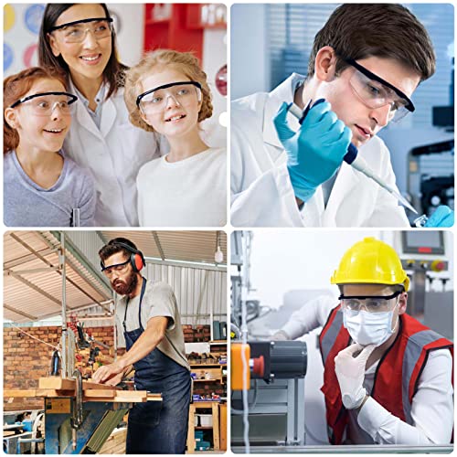 Puzyun [5-Pack] Black Safety Goggles,Clear Anti-fog/Anti-Scratch Safety Glasses Eyes Protection Goggles Protective Eyewear