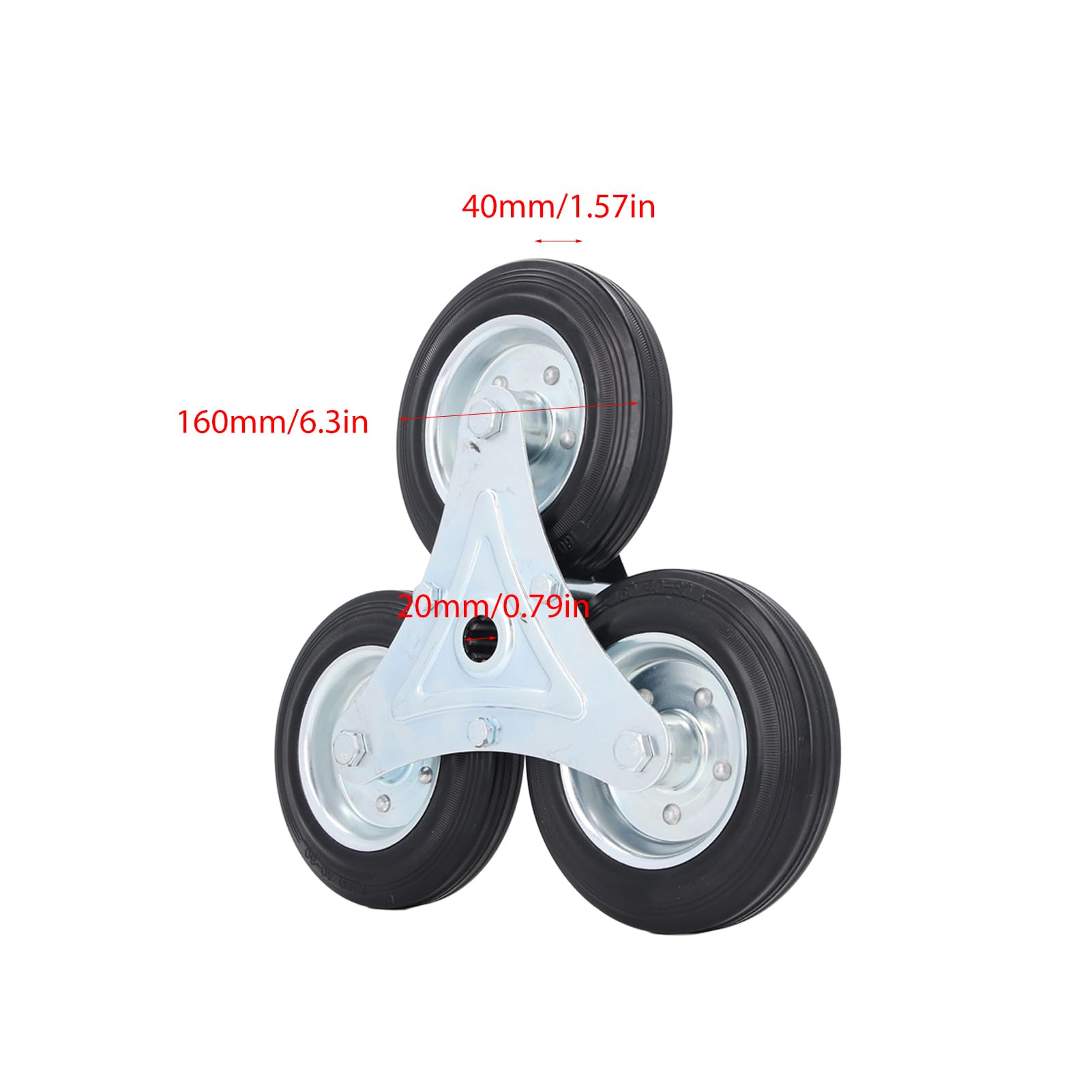 Stair Climbing Wheel, Stair Climber Hand Truck, Foldable Trolley Cart, 6 Inch 300LBS Load Capacity, for Home Office or Shopping Use