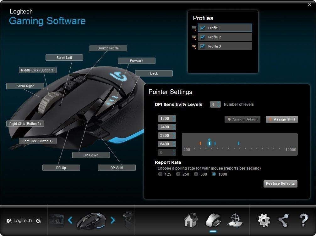 Logitech G502 Proteus Core Tunable Gaming Mouse with Fully Customizable Surface, Weight and Balance Tuning (Renewed)