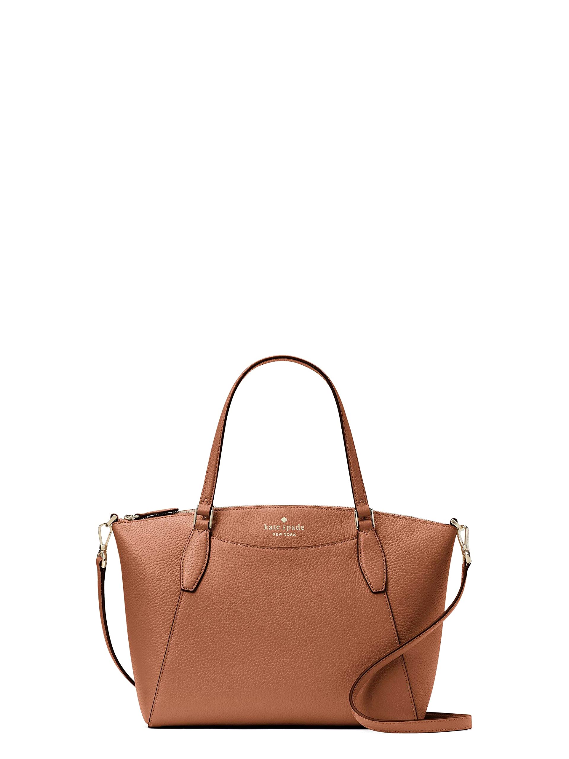 Kate Spade New York Kate Spade Monica Satchel Pebbled Leather Convertible Crossbody Bag Purse Handbag (Warm Gingerbread)
