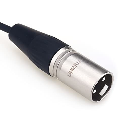 MIATIN Mini-XLR Female to XLR Male Microphone Patch Cables for BMPCC 4k Pocket 4K Cinema Camera 4k Video Assist 4K Blackmagic Mini XLR 3 Pin Pro Lapel Audio Replacement Cable 1.6Feet -2PCS