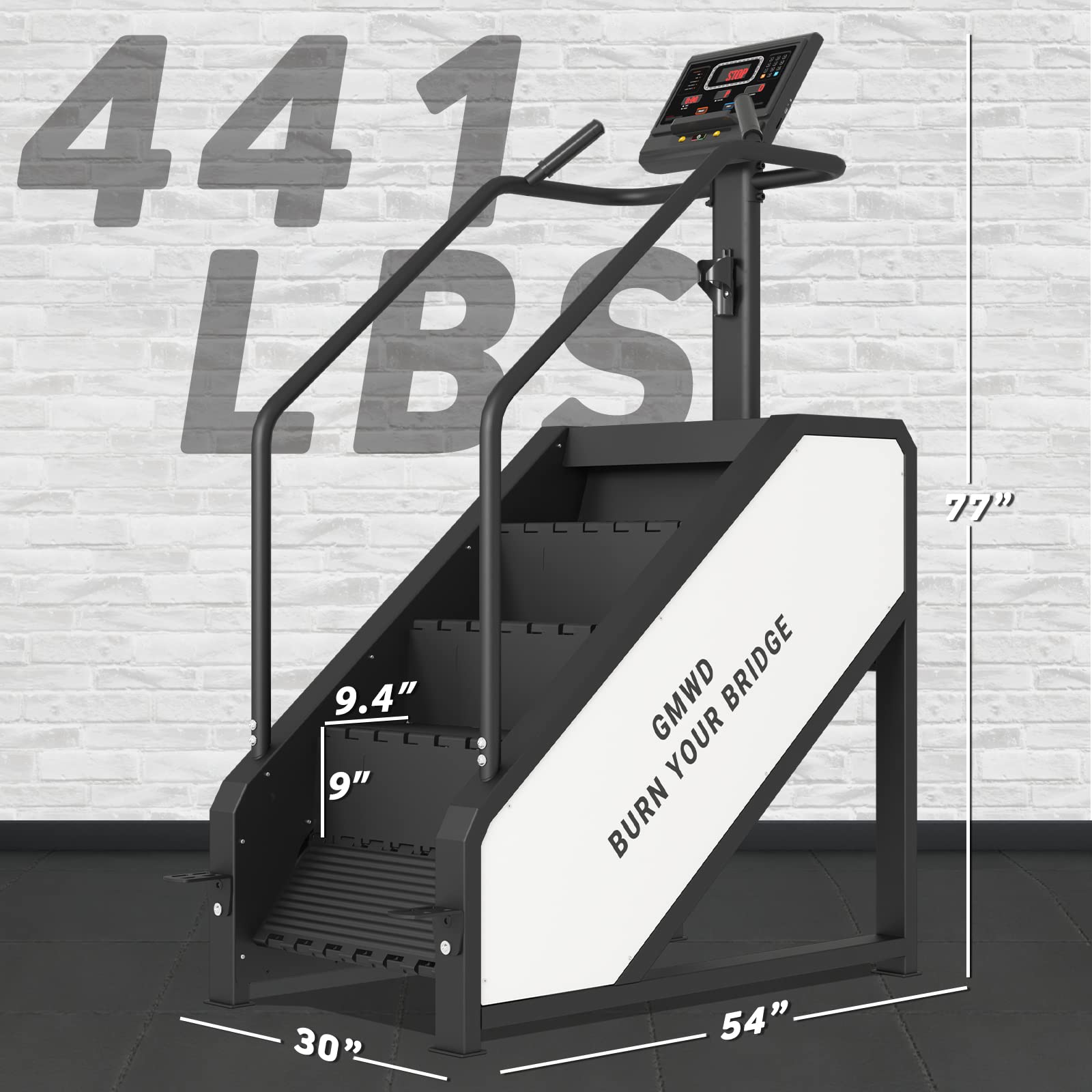 Stairmaster, GMWD Stair Stepper with LED Screen, Stepmill Exercise Machine with 12 Workout Programs, 441LBS, 24-164 Steps/Minute, White