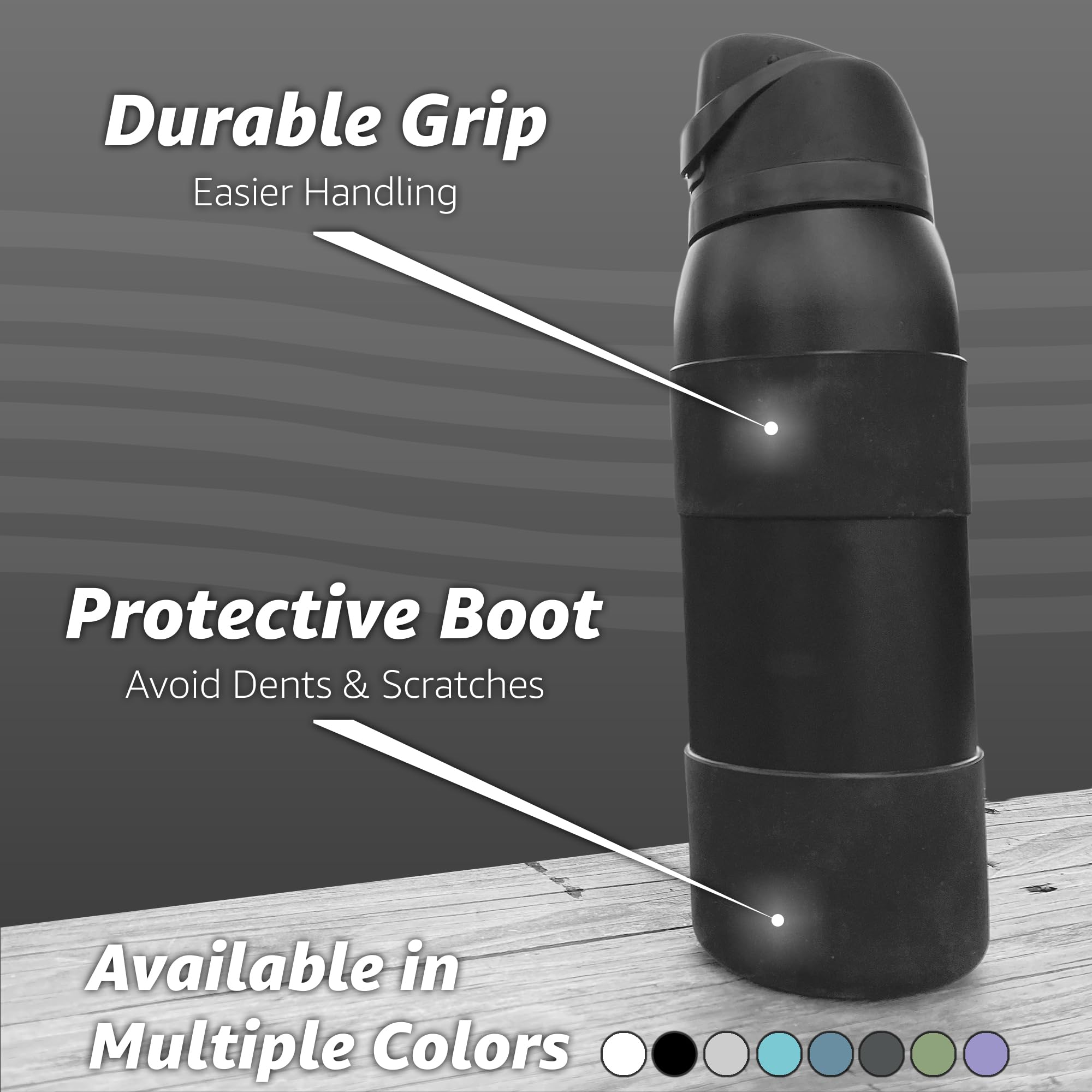 Jmoe USA Silicone Boot Sleeve + Hand Grip for Owala 40oz Water Bottle | BPA Free & Food-Grade Silicone Rubber | Protective Anti-Slip Bottom Bumper Cover | Protects Against Dents & Scratches (Grayt)
