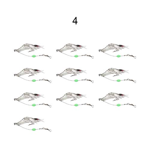 maiduoduo01 Fishing Lure 10Pcs 9.5cm/6.5g Luminous Bionic Shrimp Soft Lures Baits with Hook Fishing Tools