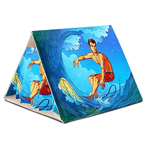 Y-DSIWX Guinea Pig House Bed, Rabbit Large Hideout, Small Animals Nest Hamster Cage Habitats Man Surfing Blue Wave Sky