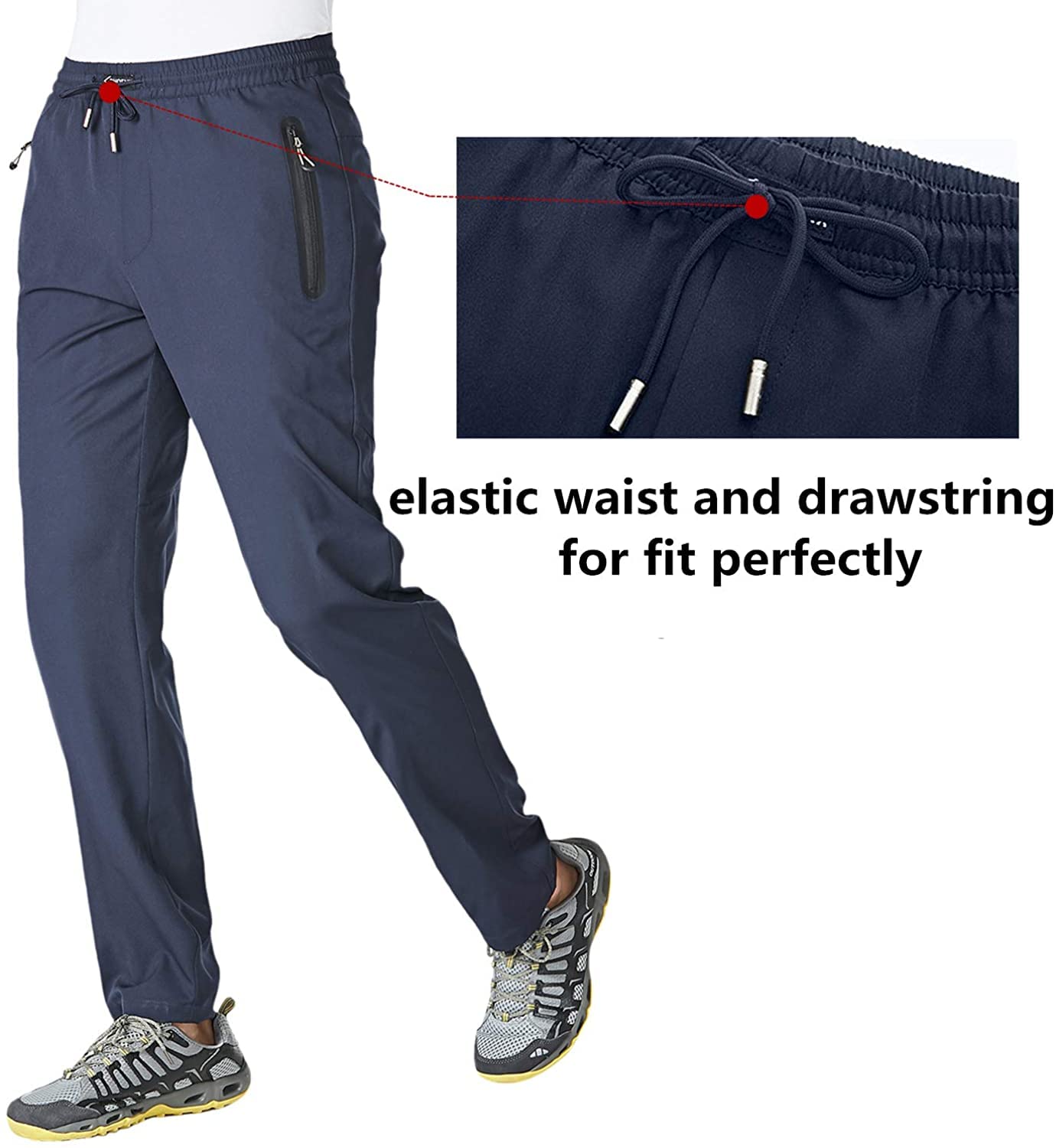 KEFITEVD Men's Sweatpants Athletic Pants for Men Training Pants Men Elastic Waist Jogger Pants for Men Quick Dry Pants Men Running Pants Blue