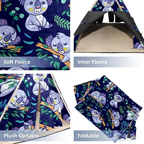 Y-DSIWX Guinea Pig House Bed, Rabbit Large Hideout, Small Animals Nest Hamster Cage Habitats Cute Cartoon Koala
