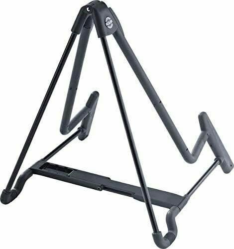 K&M König & Meyer 17581.014.55 Heli 2 Electric Folding A-Frame Guitar Stand for Electric Guitars | Adjustable and Collapsible | Sturdy and Durable Professional Choice | German Made Black