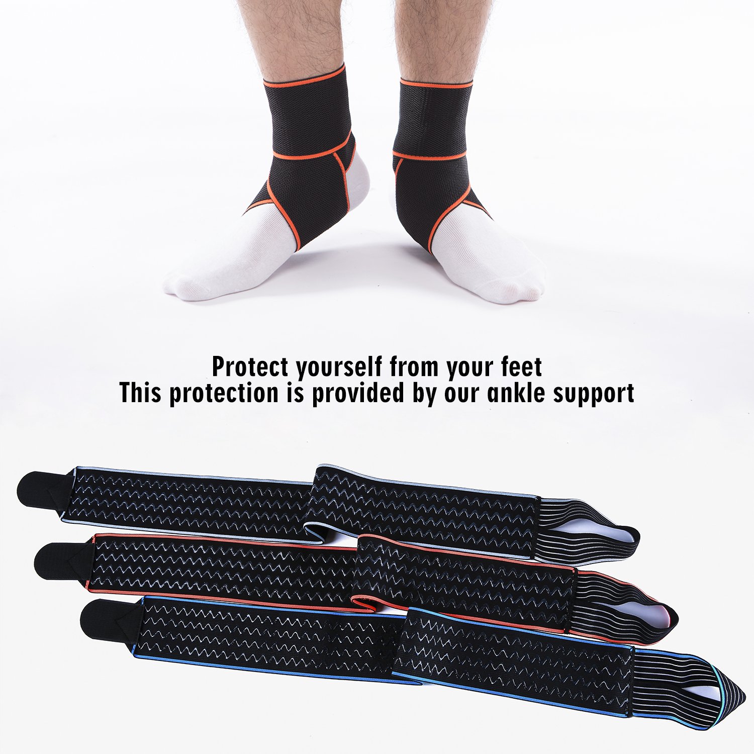 LOKEP Ankle Brace Breathable Ankle Support Adjustable Ankle Stabilizer with Compression Wrap Support, Suitable for Men & Women, Sports -One Size Fits All（Gray）