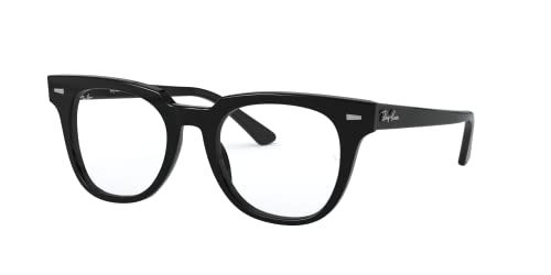 Ray-Ban RX5377 Meteor Square Prescription Eyeglass Frames, Black/Demo Lens, 52 mm
