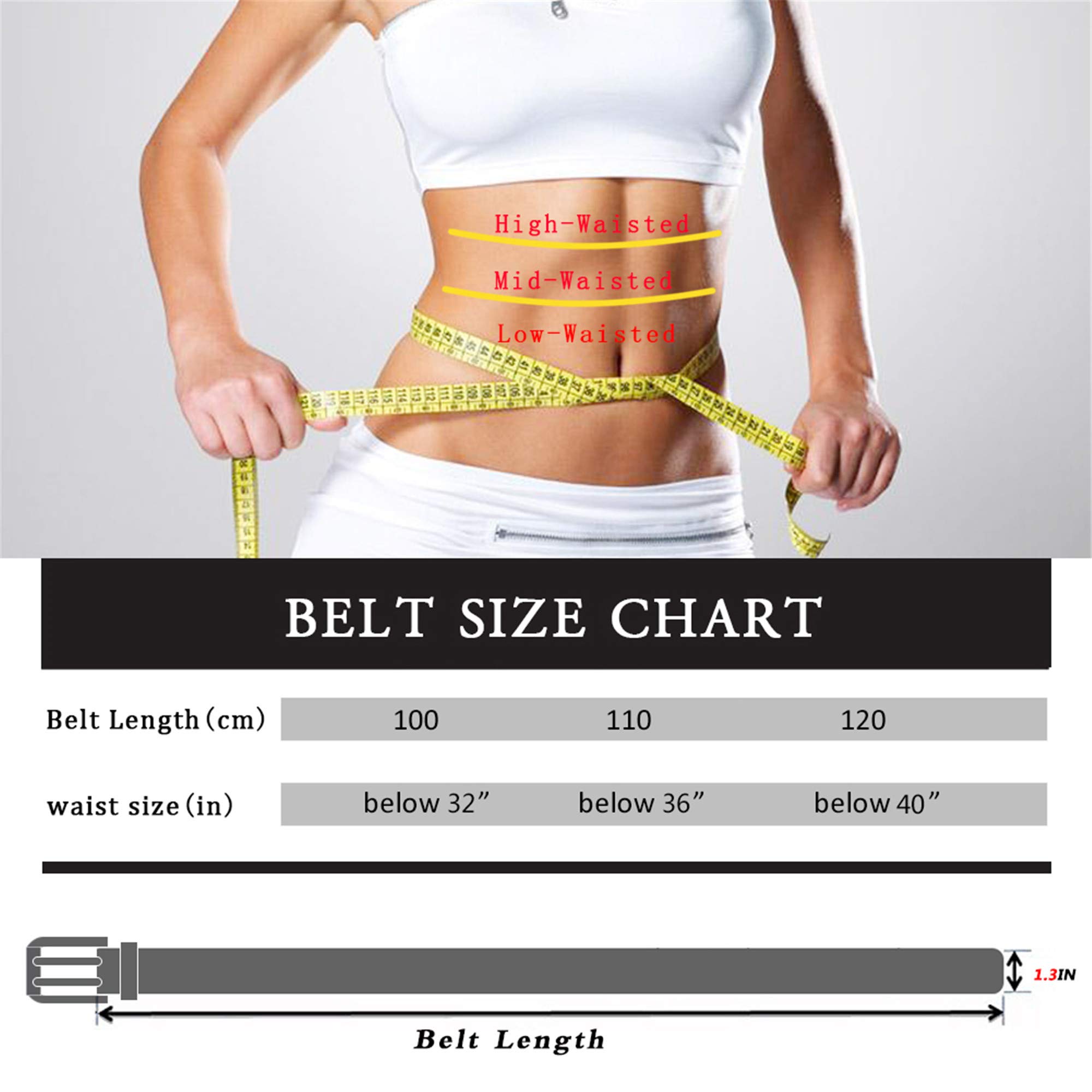 maikun Grommet Leather Belts for Women, Cute Black Belt, Studded Belt Punk Accessories,43" long, fit for waist size under 36"