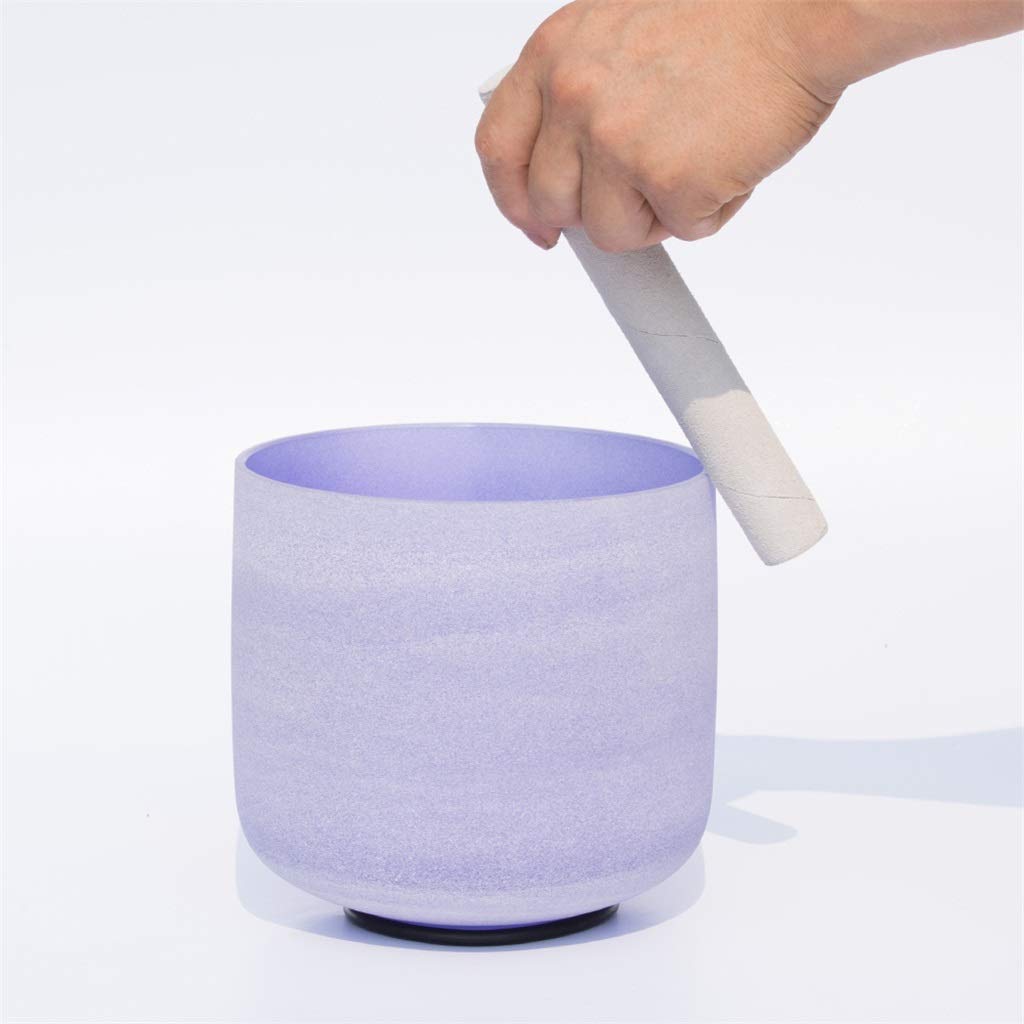 SXNBH 7 Inch B Crown 440hz 432hz Color Inside Purple Quartz Crystal Singing Bowl (Color : 7B432)