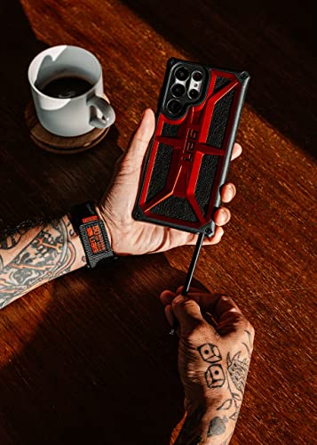URBAN ARMOR GEAR UAG Designed for Samsung Galaxy S22 Ultra Case Kevlar Black Rugged Lightweight Slim Shockproof Premium Monarch Protective Cover, [6.8 inch Screen]