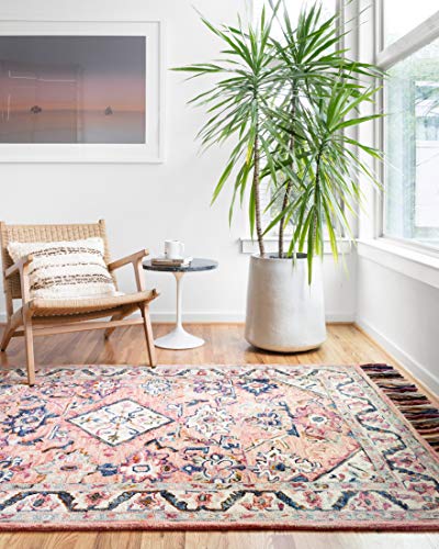 Loloi II Elka Collection ELK-04 Pink/Multi 5'-0" x 7'-6" Area Rug