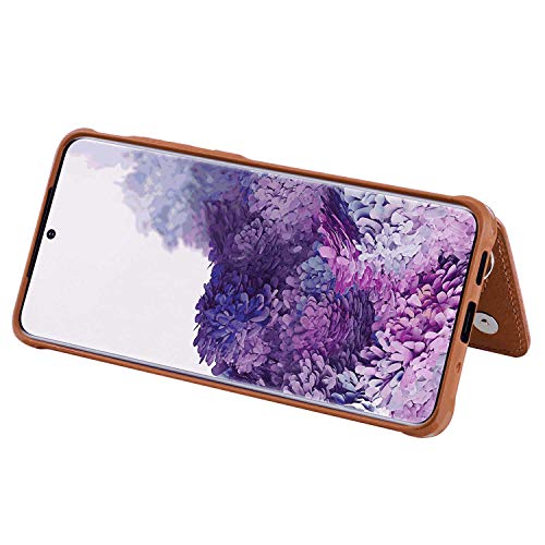TemplarMoon Flip Case Fit for Samsung Galaxy S9 Plus, Kickstand Card Holders Extra-Protective Brown Leather Cover Wallet for Samsung Galaxy S9 Plus