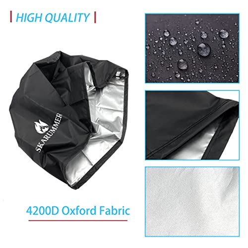 SKARUMMER Fire Pit Covers Fits for Solo Stove Bonfire Shelter, 22 inch Outdoor Waterproof Firepit Cover Round, 420D Oxford Cloth Bonfire Shield Cover (Black)