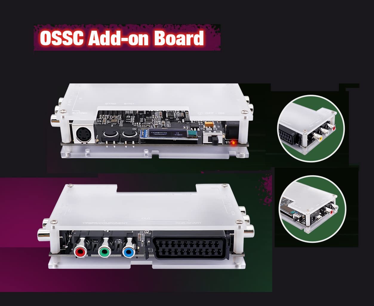 SRPJ OSSC Add-On Board, OSSC-add-on-Board Video Converter, NTSC/PAL Automatic Recognition, Compatible with Retro Games Such as SFC/MD/SS/PS/PS2/Xbox/Wii, No Video Delay, Japanese Manual