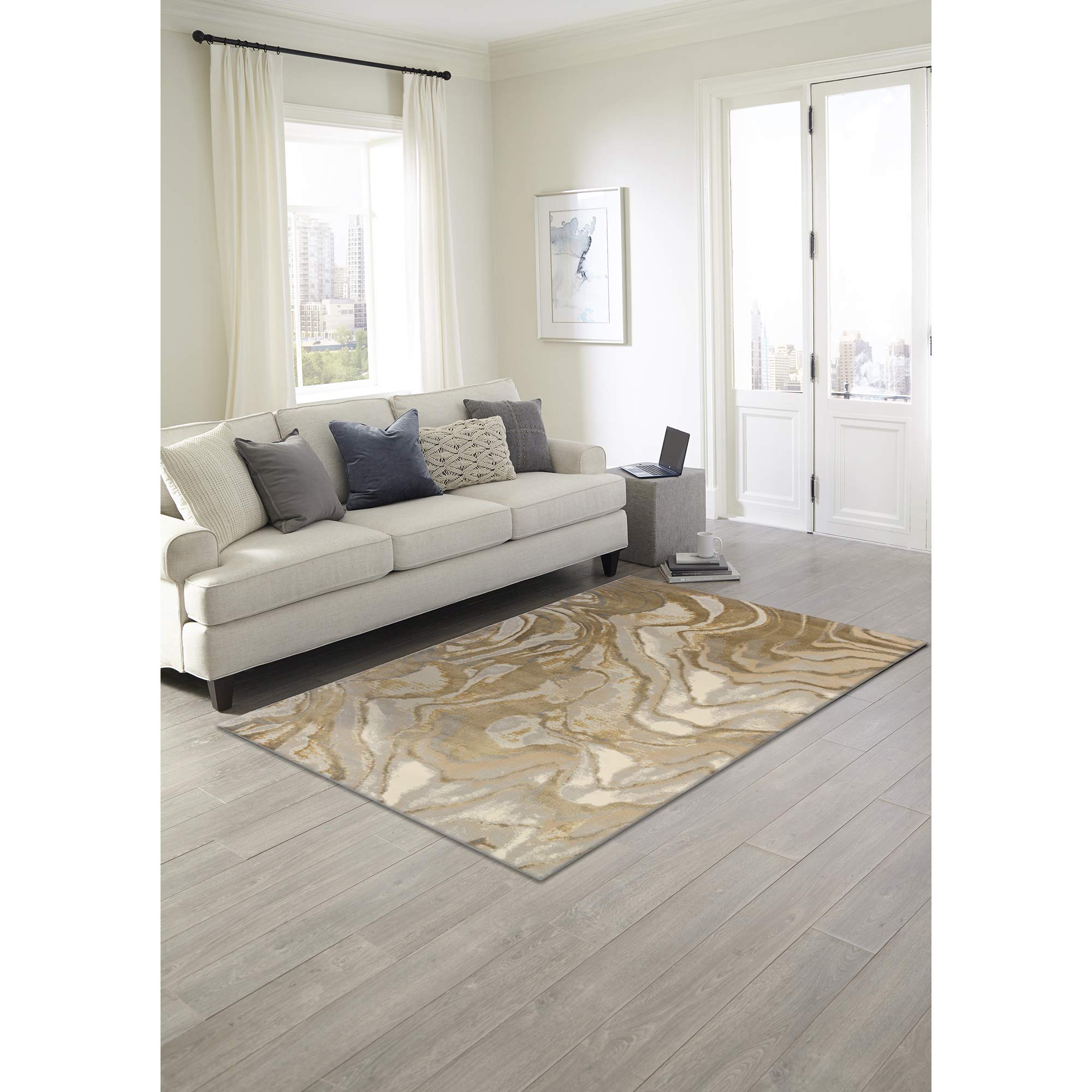 Liora Manne Soho Agate Indoor Rug Gold 6'6"X9'4"