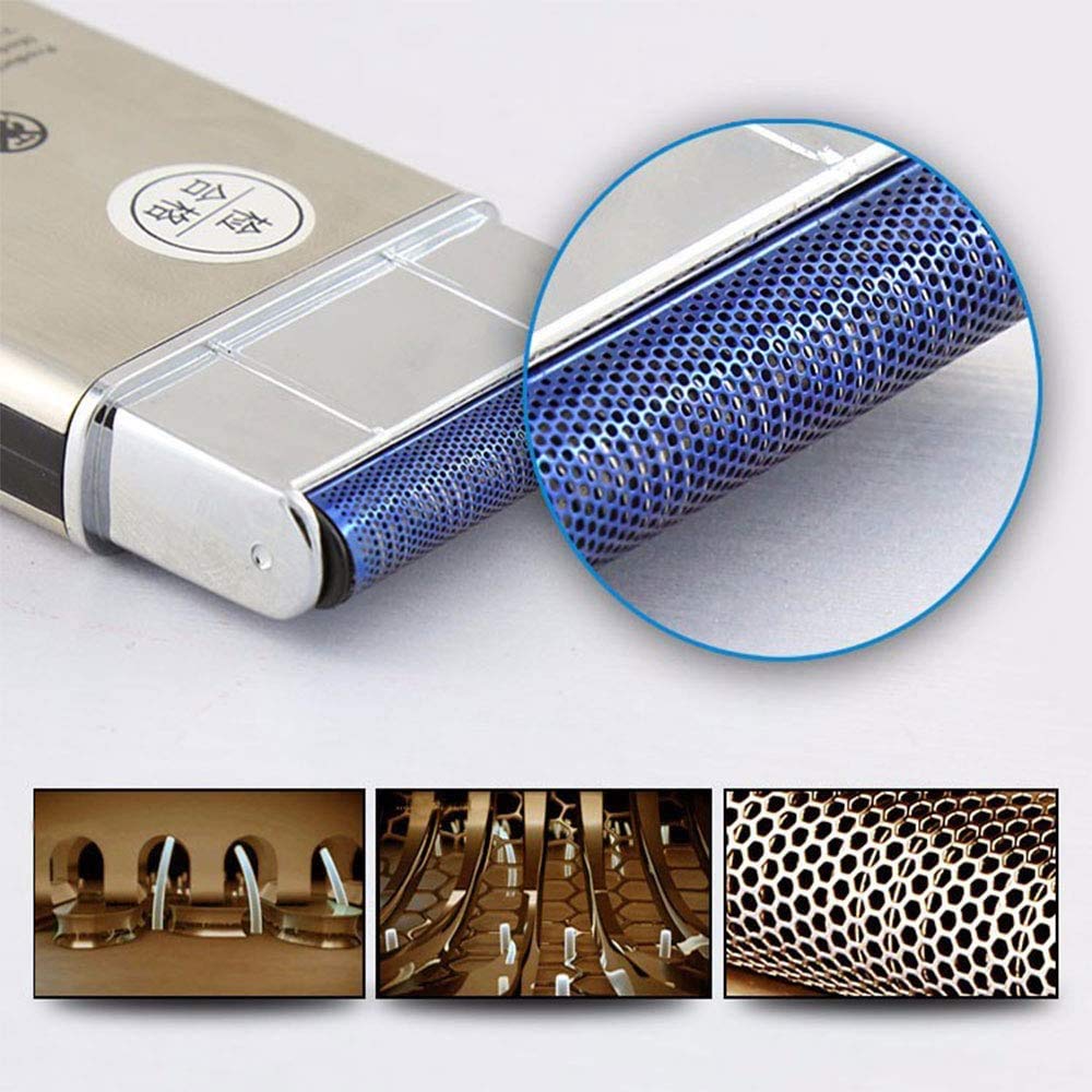 KEMEI Men's Reciprocating Mini Electric Razor for Men,Cordless USB Charging Travel Beard Razor Facial Trimmer, Silver