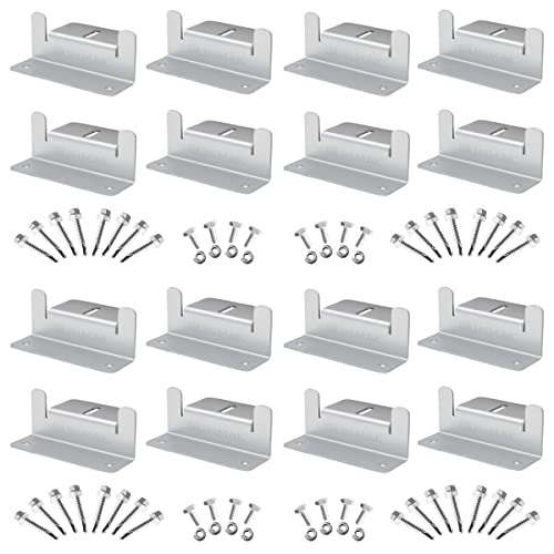 SUNMAK 16 Units per Set Solar Panel Mounting Z Brackets, Solar Panel Mounting Brackets Lightweight Aluminum Corrosion-Free for RVs, Trailers, Boats, Yachts, Wall and Other Off Gird Roof