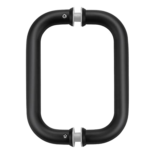 Ranbo Hardware 8" Back to Back Tubular Shower Door Pull Handle for Frameless Shower Doors, Polished Chrome, with Washers (8 inch Pull Handle-Black)