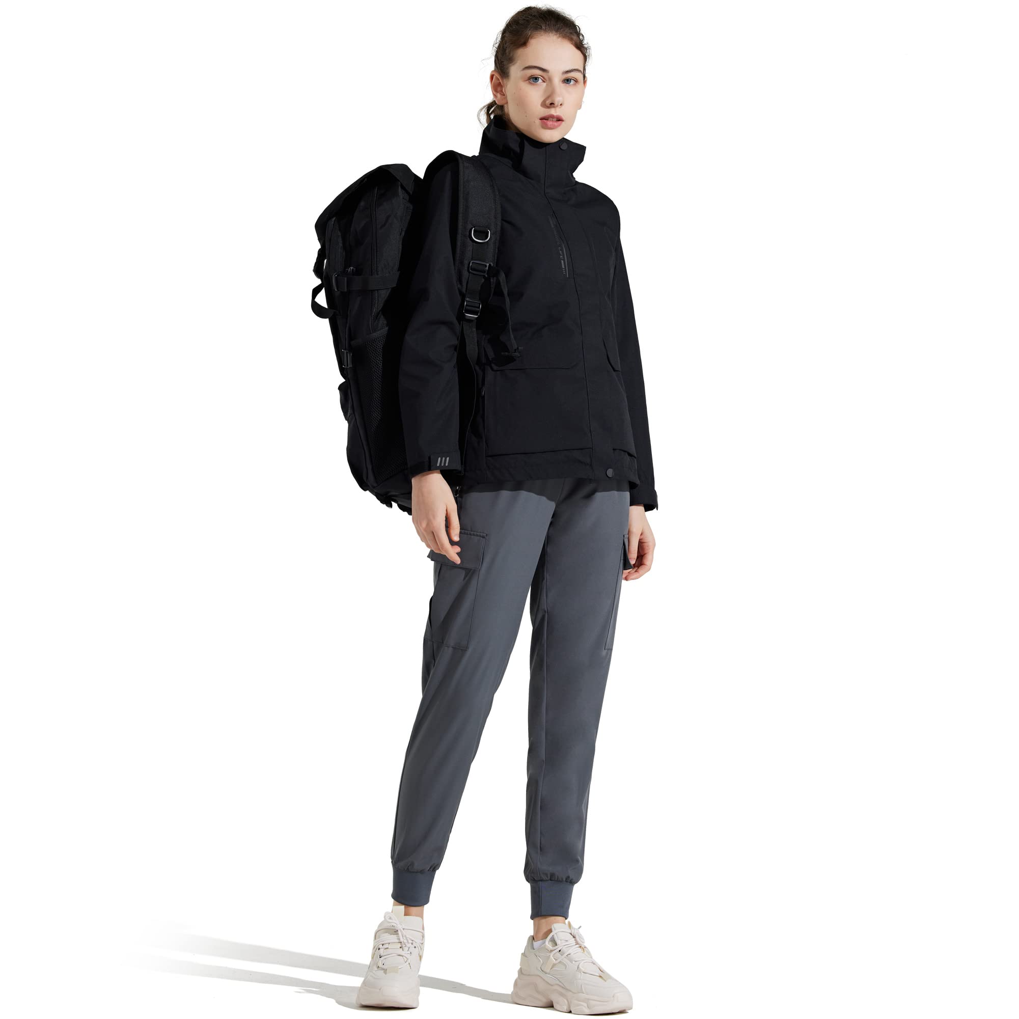 M MAROAUT Women's Hiking Pants Athletic Cargo Joggers with Zipper Pockets