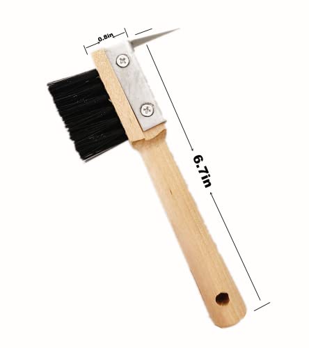 Ueemph Hoof Picks for Horses,Wooden Handle Hoof Pick with Brush,Sturdy and Durable,Excellent Texture, (1 Pieces)