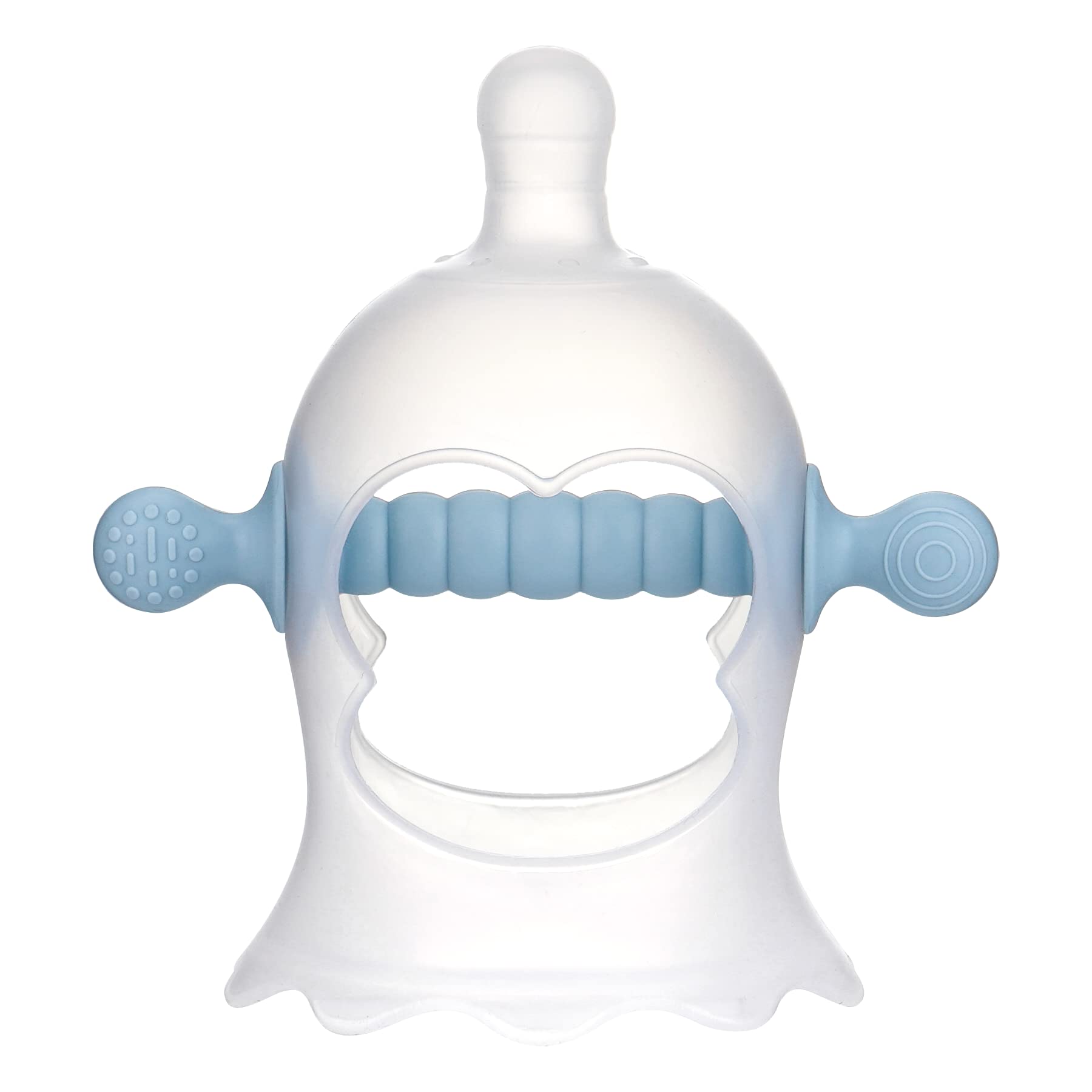SPRACT Baby Teething Toys Never Drop Teething Toys for Babies 0-6 Months Silicone Teethers for Babies 6-12 Months Baby Chew Toys for Sucking Needs Hand Pacifier for Breast Feeding Babies Blue