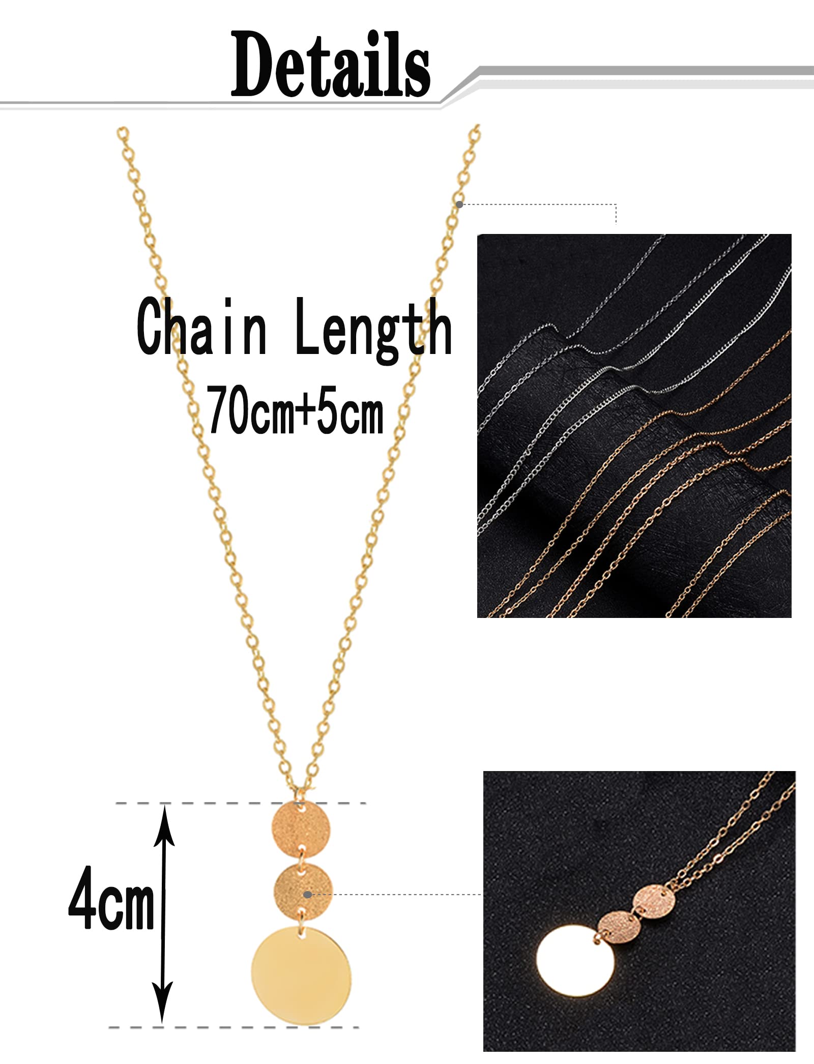 Ofeiyaa 10Pcs Long Pendant Necklace Simple Moon Bar Three Triangle Tassel Lock Sweater Y Shape Punk Chain Choker Necklace for Women Men Gold Silver Tone (E:10Pcs (Lock))
