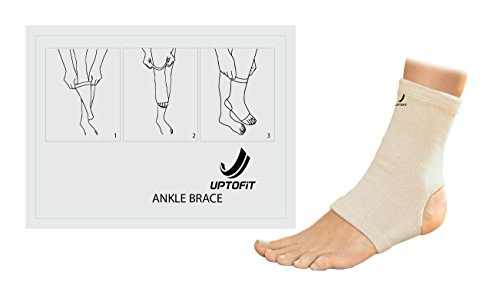 UptoFit Copper Ankle Compression Sleeve for Women Lightweight Breathable Brace for Foot and Ankle Support in Plantar Fasciitis, Achilles Tendon & Tendonitis (Medium - 1 Piece)