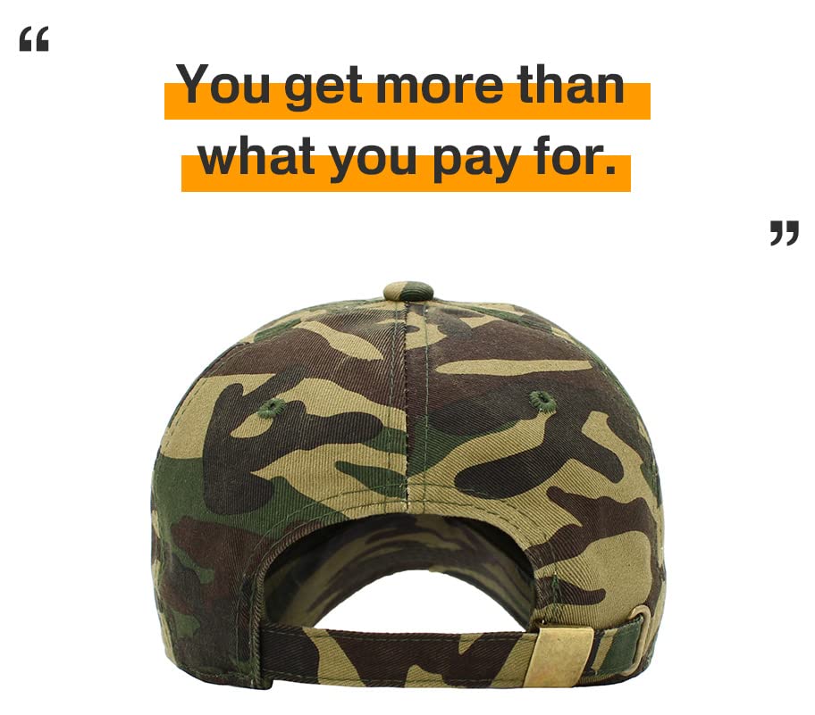 KB-LOW CAM Classic Cotton Dad Hat Adjustable Plain Cap. Polo Style Low Profile (Unstructured) (Classic) Camouflage Adjustable