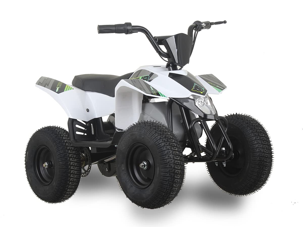 SYX MOTO ATV CUB Electric Mini Dirt Quad 4 Wheeler EPA Approved for Kids up to 110lbs,Black