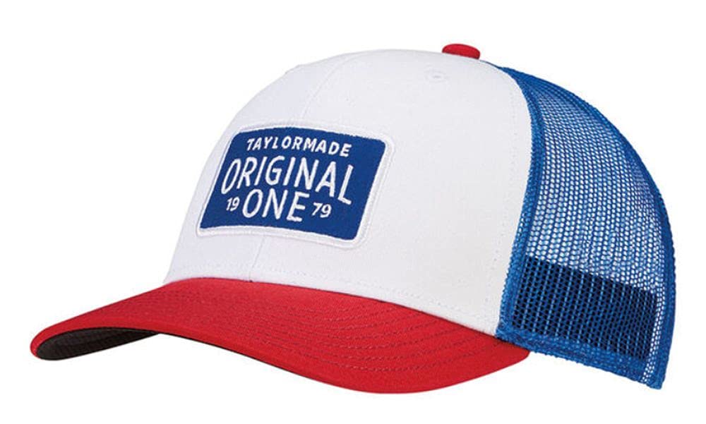 TaylorMade Golf Standard Lifestyle Trucker Hat, Red/White/Blue, NS