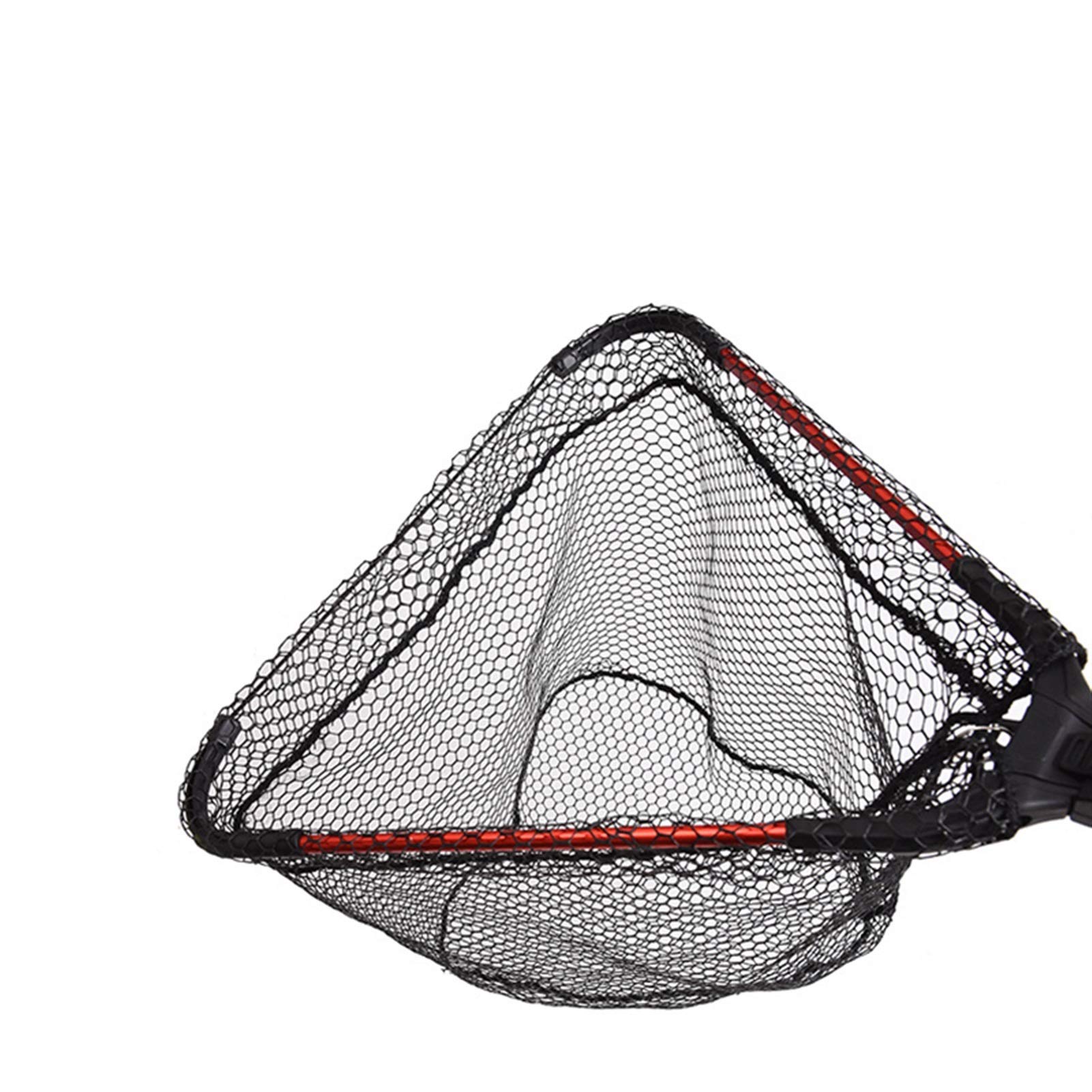 miaocheng Fishing Net Retractable Folding Fishing Brail Blue Soft Rubber Landing Net Eva Handle Fishing Nets Tools Fish Nets Accessories dad Gift (Color : Black)
