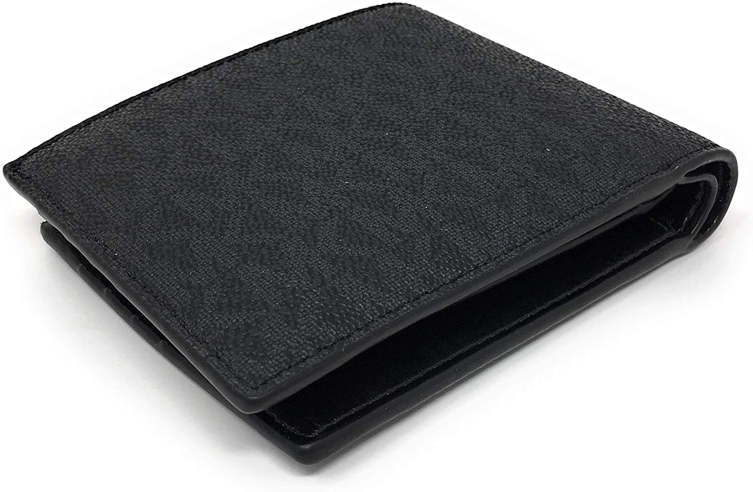 Michael Kors Men's Cooper Billfold with Passcase Wallet (Black PVC)