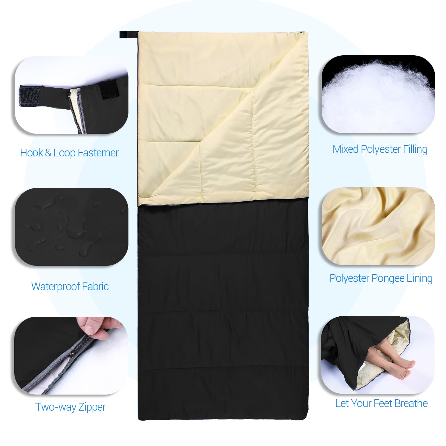 Ohuhu Lightweight Sleeping Bag for Backpacking - Summer Sleeping Bag Compact Ultralight Sleep Bag with Compression Sack for Adults Warm Weather Outdoor Camping Backpacking Hiking
