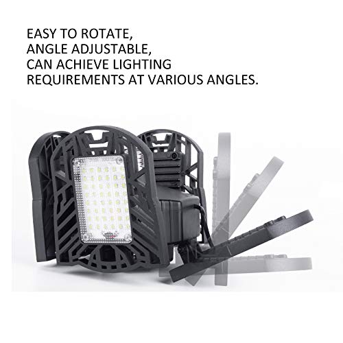 Led Garage Lights, Deformable Garage Light 10000LM, 100W Shop Lights for Garage, Ultra-Bright Lamps with 4 Adjustable Panels, Garage Ceiling Light for Workshop/Warehouse
