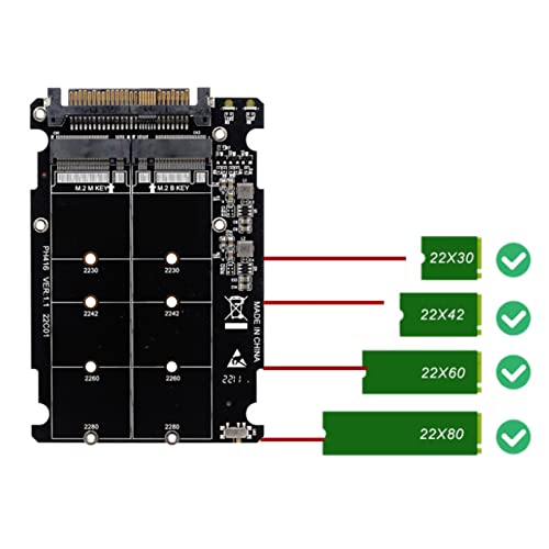 SSD Enclosure, NGFF M Key to M.2 NVME 6Gbps High Speed Hard Disk Case NGFF B Key to M.2 PCIe4.0 X4 NVME NGFF to SFF 8639 for PC(PH416BOX 1PCS)