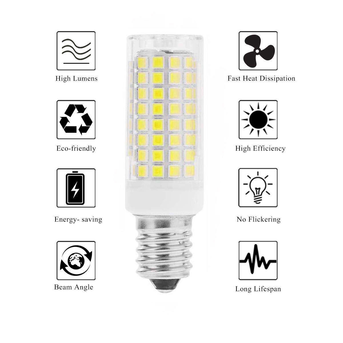 Lxcom Lighting 10W E12 LED Corn Light Bulb(6 Pack)- 2835 SMD 102LEDs E12 Dimmable 100W Equivalent 1000LM Daylight White 6000K Chandelier Bulbs E12 Base Ceramic Light Bulbs for Home Lighting, AC110V