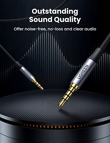 UGREEN 6FT 3.5mm Audio Cable Braided 4-Pole Aux Cord Bundle with Lightning to 3.5mm Adapter Apple MFi Certified Headphone Adapter for iPhone