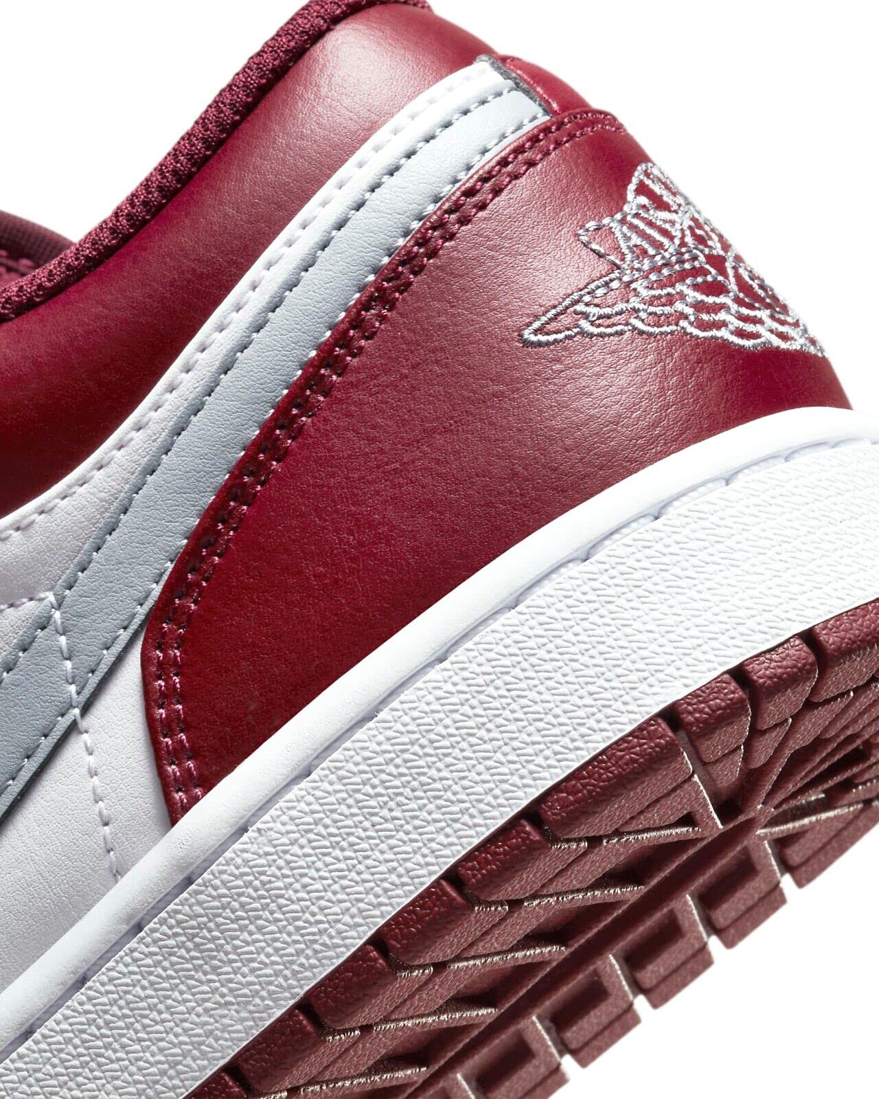 Jordan Men's Air Jordan 1 Low Sneaker, Cherrywood Red/Cement Grey, 10.5