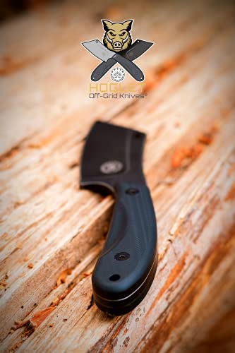 Off-Grid Knives - HOGLET EDC Fixed Blade Knife, Blackwash Blade, G10 Scales & Kydex Sheath with Scout Carry and Vertical Carry Belt Clip, Camping, Hunting, Hiking, Camp Kitchen (Blackout)
