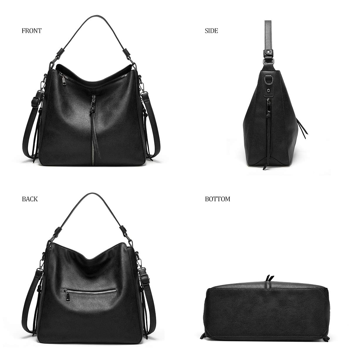 Makes Hobo Handbags for Women Large PU Leather Shoulder Bag Set Card Wallet Crossbody bag 3pcs