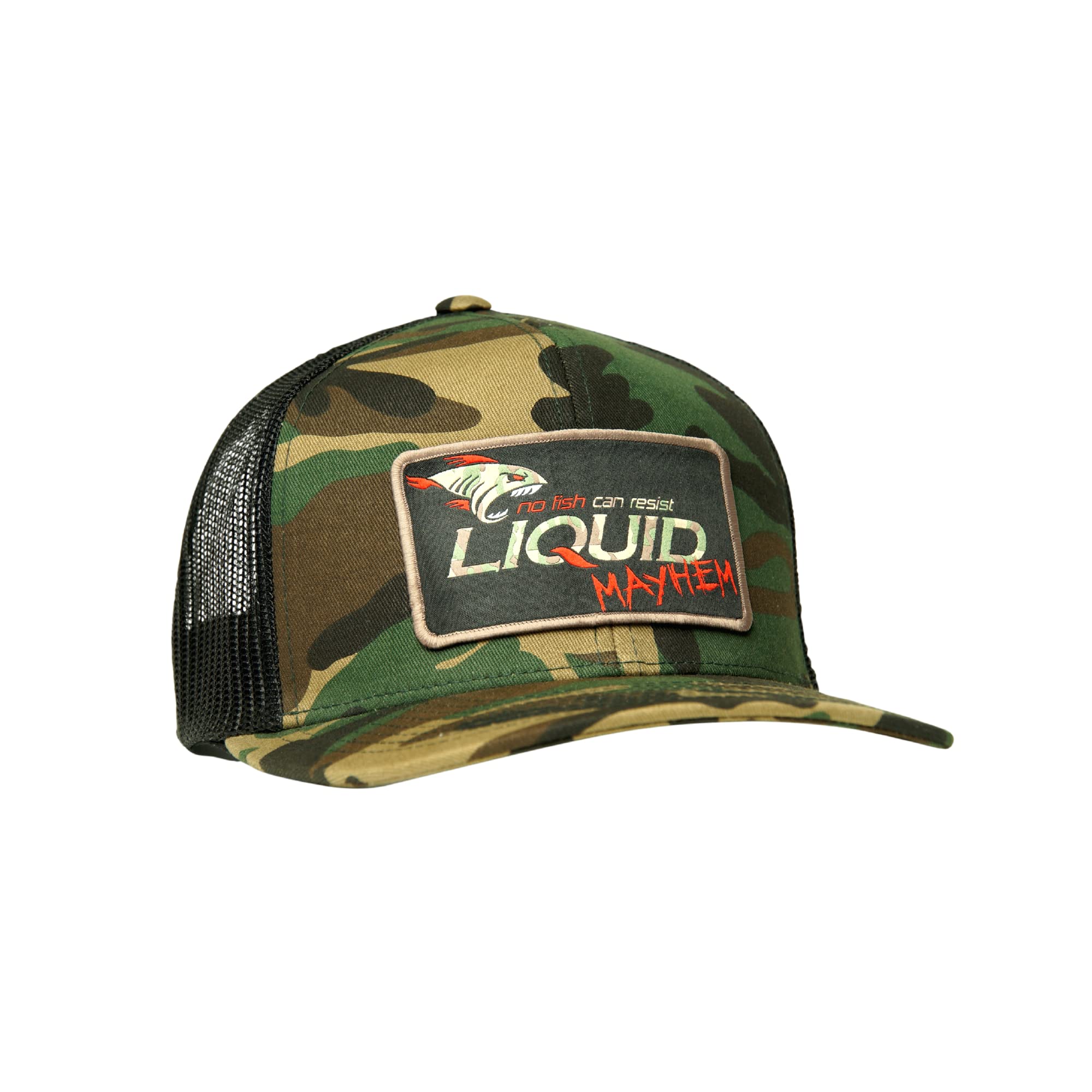 Liquid Mayhem Mayhem Bait Co Men’s Snapback Mesh-Back Hat, Fishing Apparel, Camo
